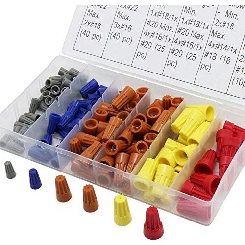 158 Piece Electrical Wire Connector Cap Plastic Twisted Spring Nuts Cap ...