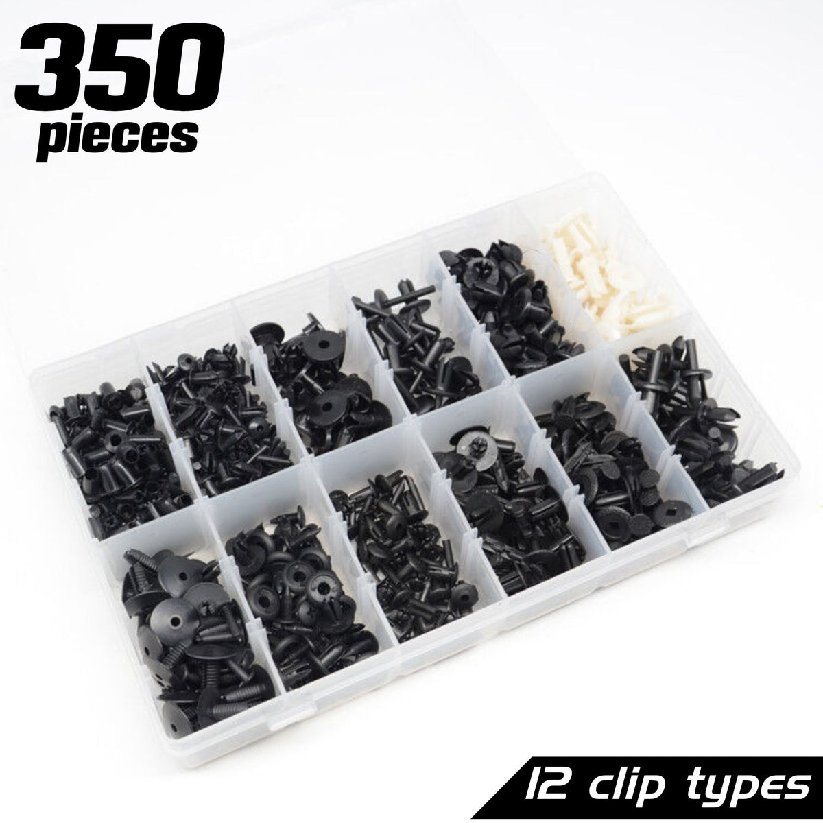 350 Piece Auto Clips Trim Vehicle Assortment Kit | Pin Buckle | Rivet ...