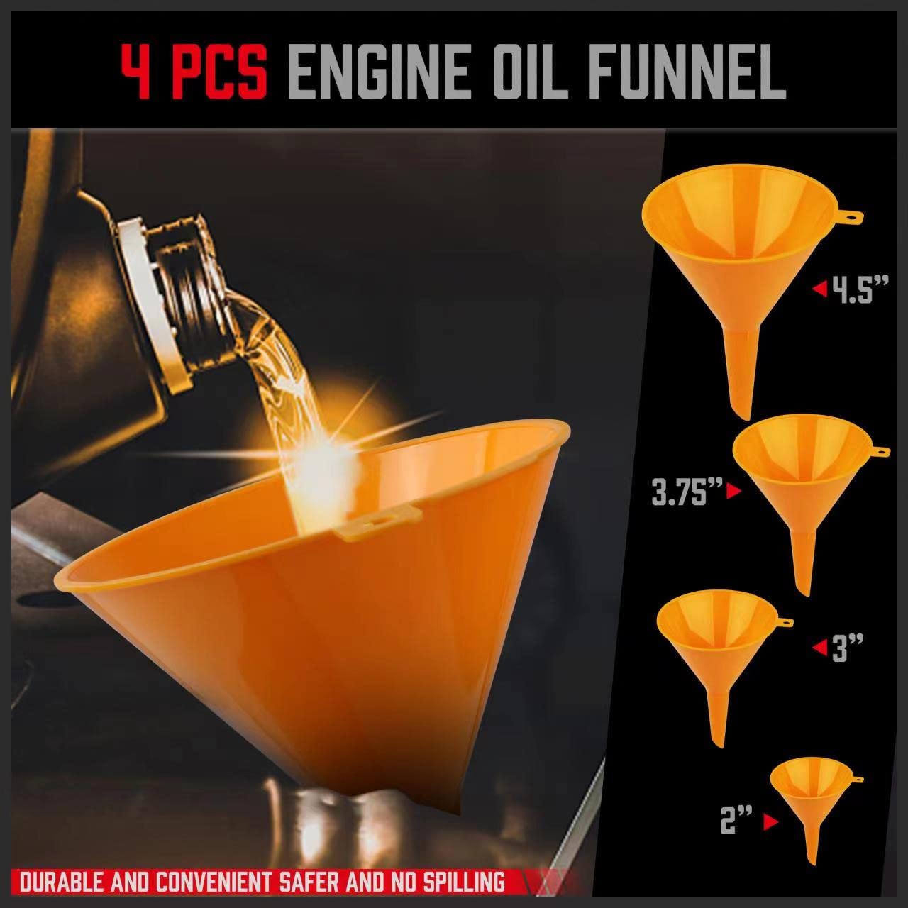 19-Pieces No Spill Coolant Filling Funnel Kit, Spill Proof Radiator ...