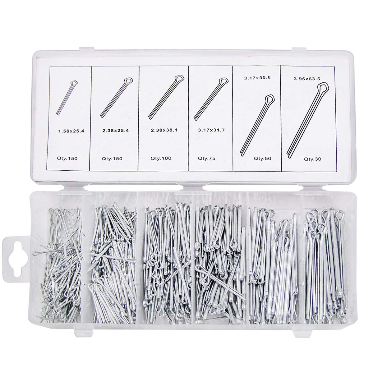 555 Pcs Cotter Pin Assortment Set Grab Kit Split Lock Pins Spring ...