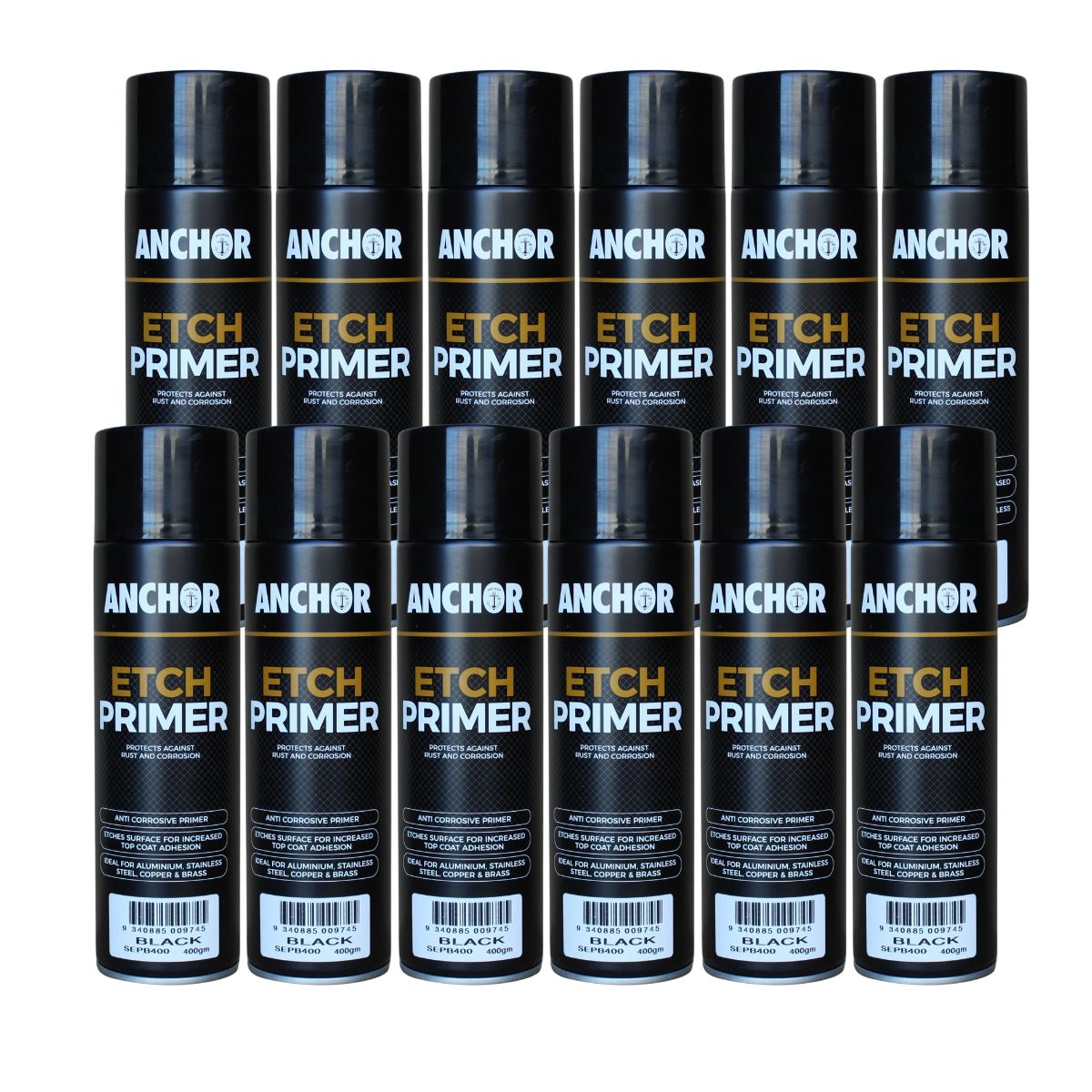 ANCHOR ETCH PRIMER BLACK 400GM - SEPB400 (12 Cans) | South East ...