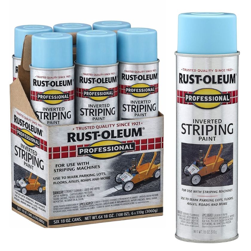 (6 Cans) Rust-Oleum 2526838 Professional Stripe Inverted Striping Spra ...