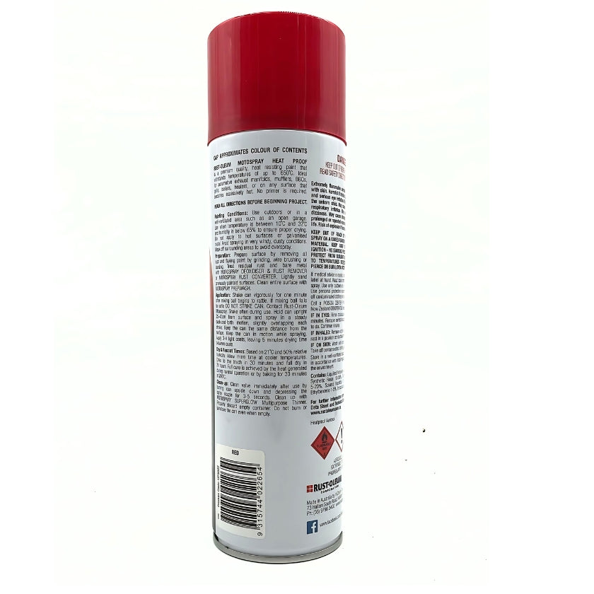 Rust-Oleum HP3007 Motospray Heat Proof Spray Paint upto 650° - Matt Red ...