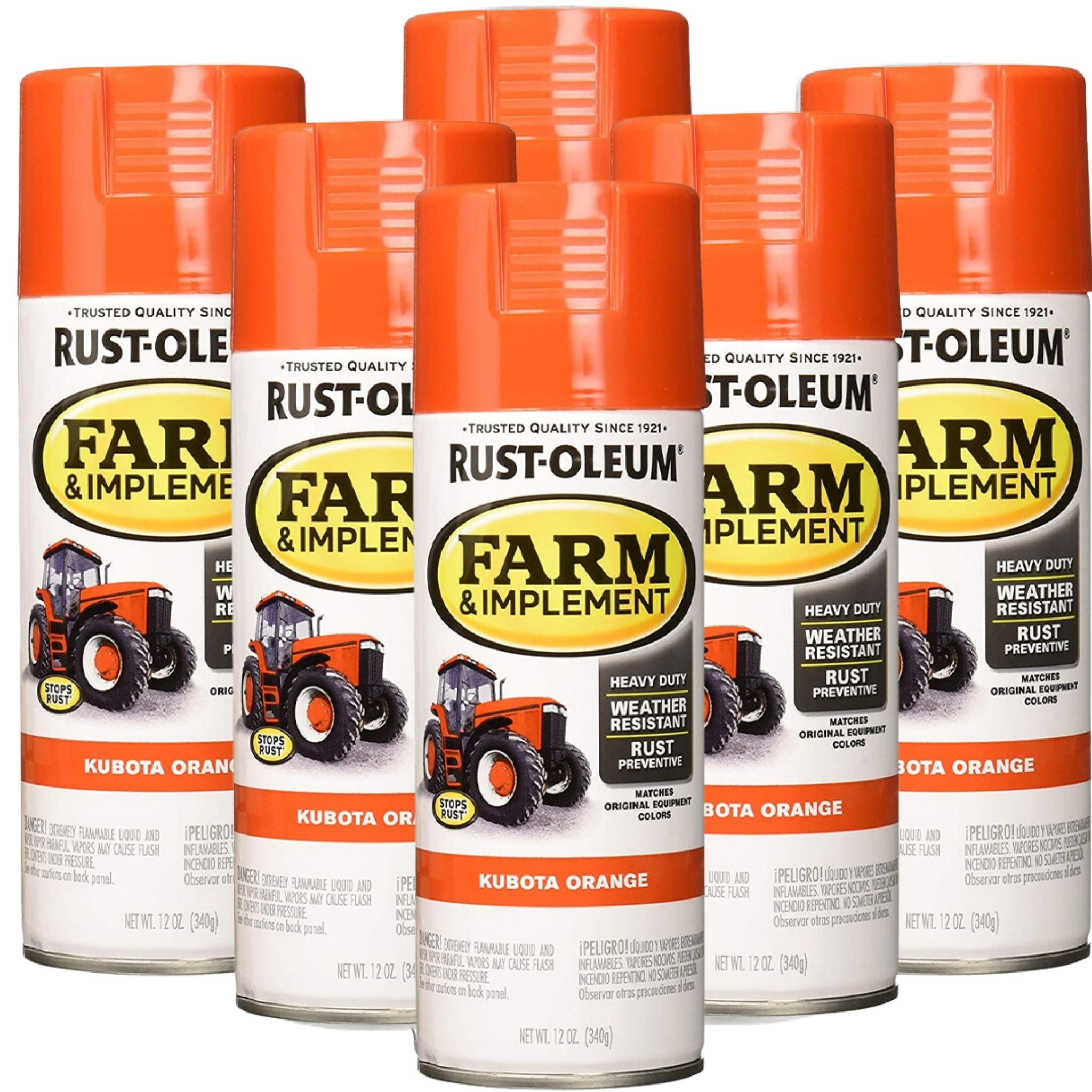 6 Cans | RUST-OLEUM Farm & Implement Equipment Spray Paint | 280142 Ku ...