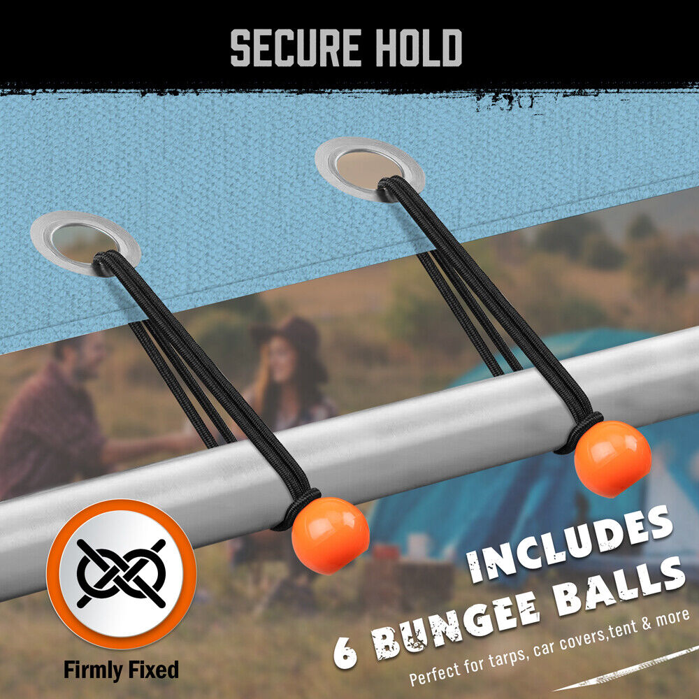 28Pc Bungee Cord Set Outdoor Tarp Clips Canopy Ties & Ball Bungees ...