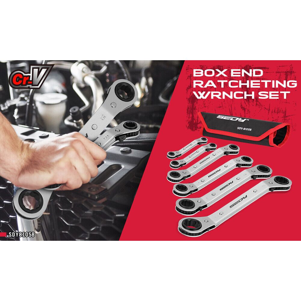 6 Piece Double Offset Box End Ratcheting Wrench Set | South East ...