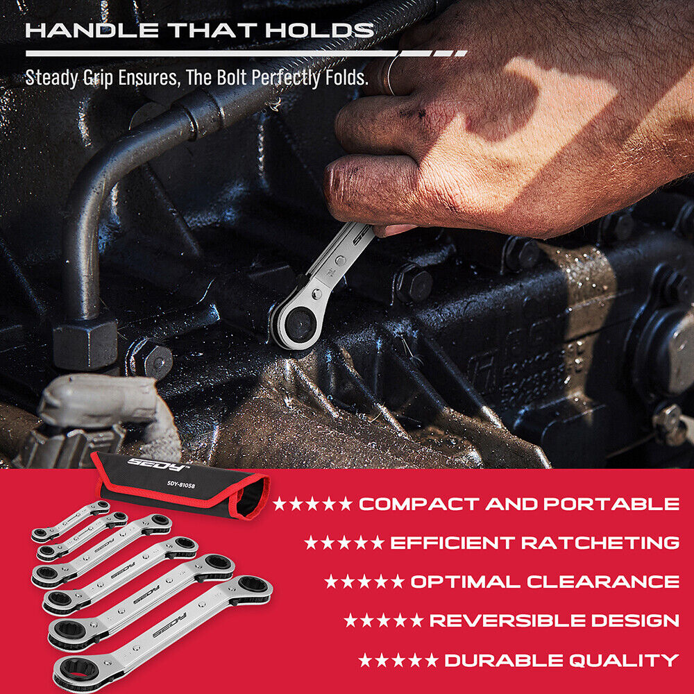 6 Piece Double Offset Box End Ratcheting Wrench Set | South East ...