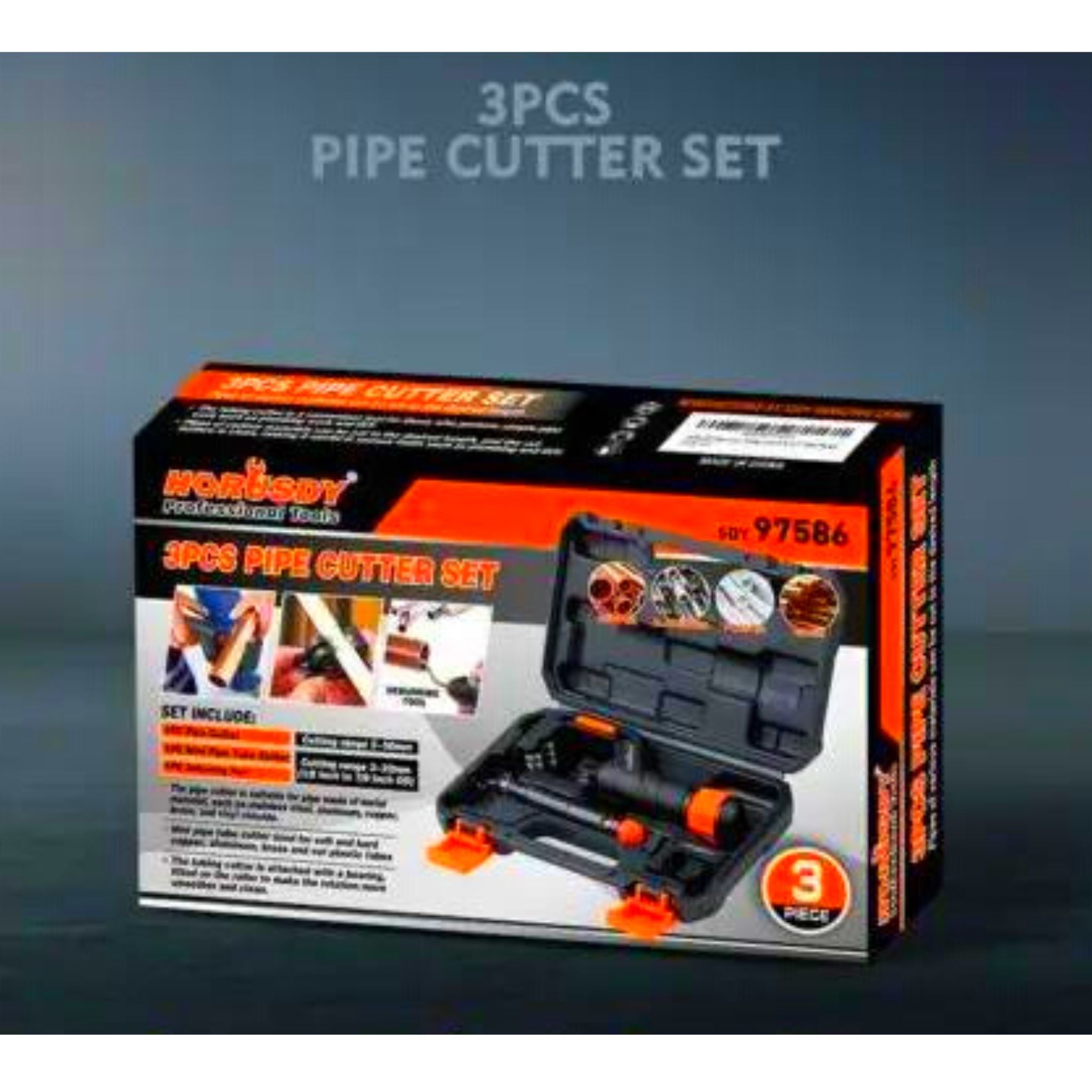 3 Piece Tube Pipe Cutter Set | Heavy Duty Copper Pipe PVC Thin Steel ...