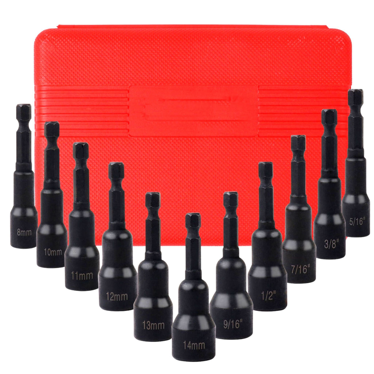 12 Piece Magnetic Hex Nut Driver Master Kit | 1/4' | Hex Shank | SAE ...