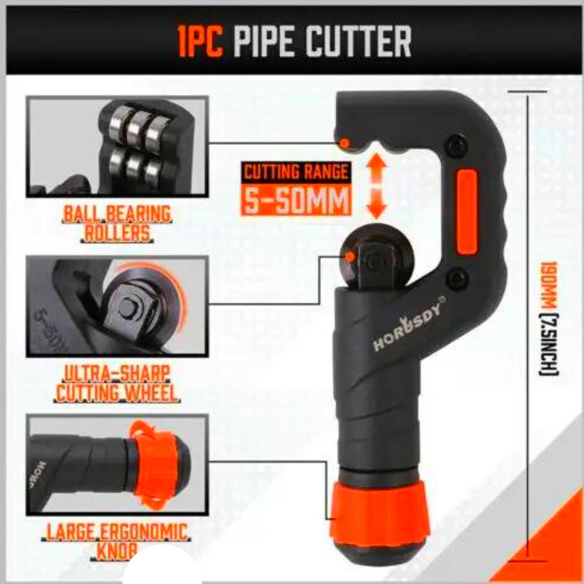 3 Piece Tube Pipe Cutter Set | Heavy Duty Copper Pipe PVC Thin Steel ...