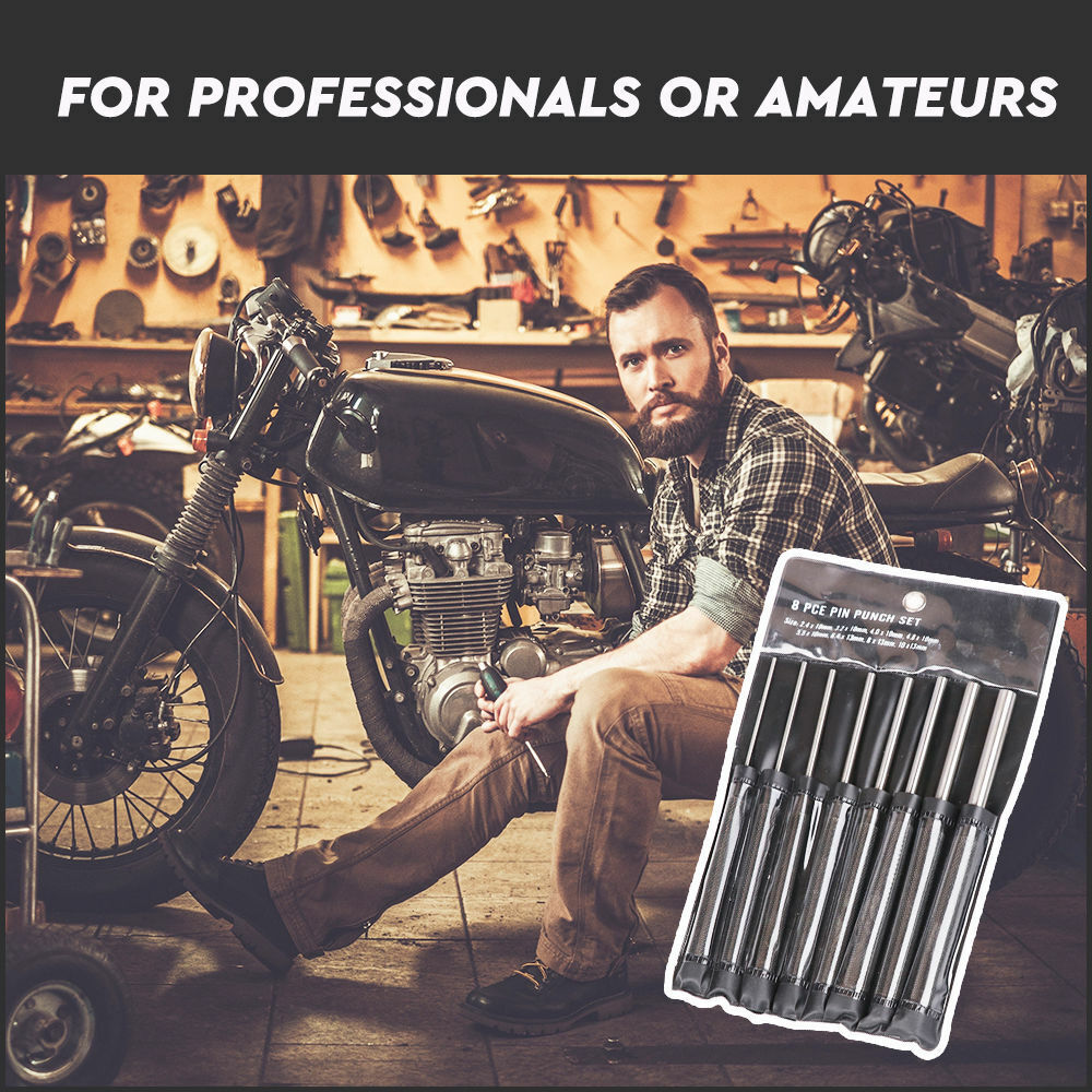 8 Piece Heavy Duty Pin Punch Set | South East Clearance Centre